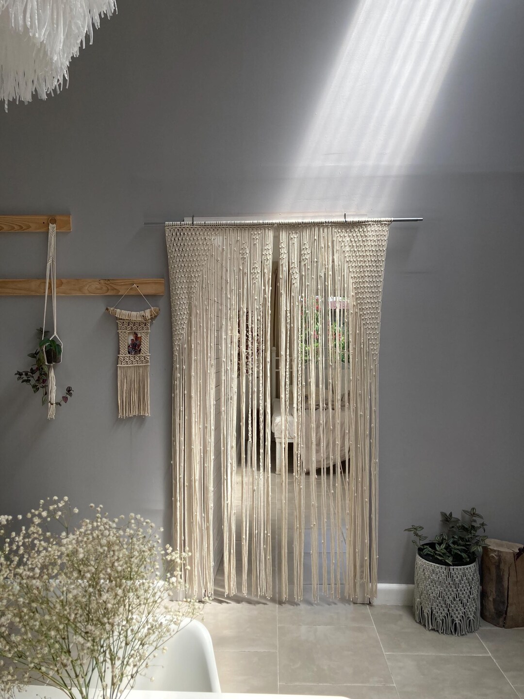 Macrame Curtain Asymmetric Text Description in Englis+video Tatiana ...