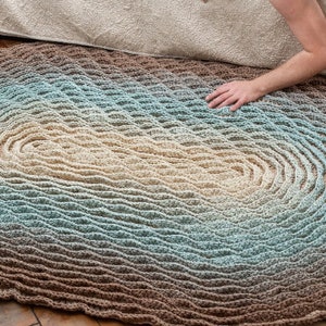 Wavy сrochet Rug Text Description of Each Row in English + Video ...