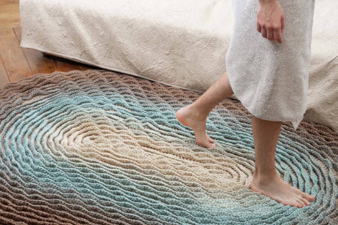 Wavy сrochet Rug Text Description of Each Row in English + Video ...