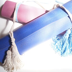 Macrame Yoga Mat Holder Text Description With Video Tutorial in English. PATTERN Macrame Yoga ...