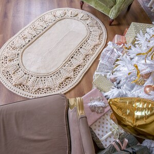 Crochet Oval Rug Pattern. Text Description of Each Row in English ...