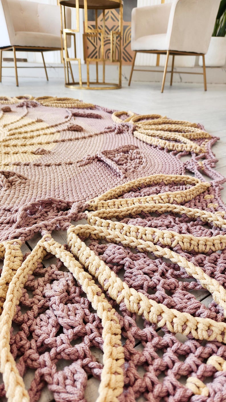 Crochet Rug Text Description of Each Row in English, Video Tutorial ...