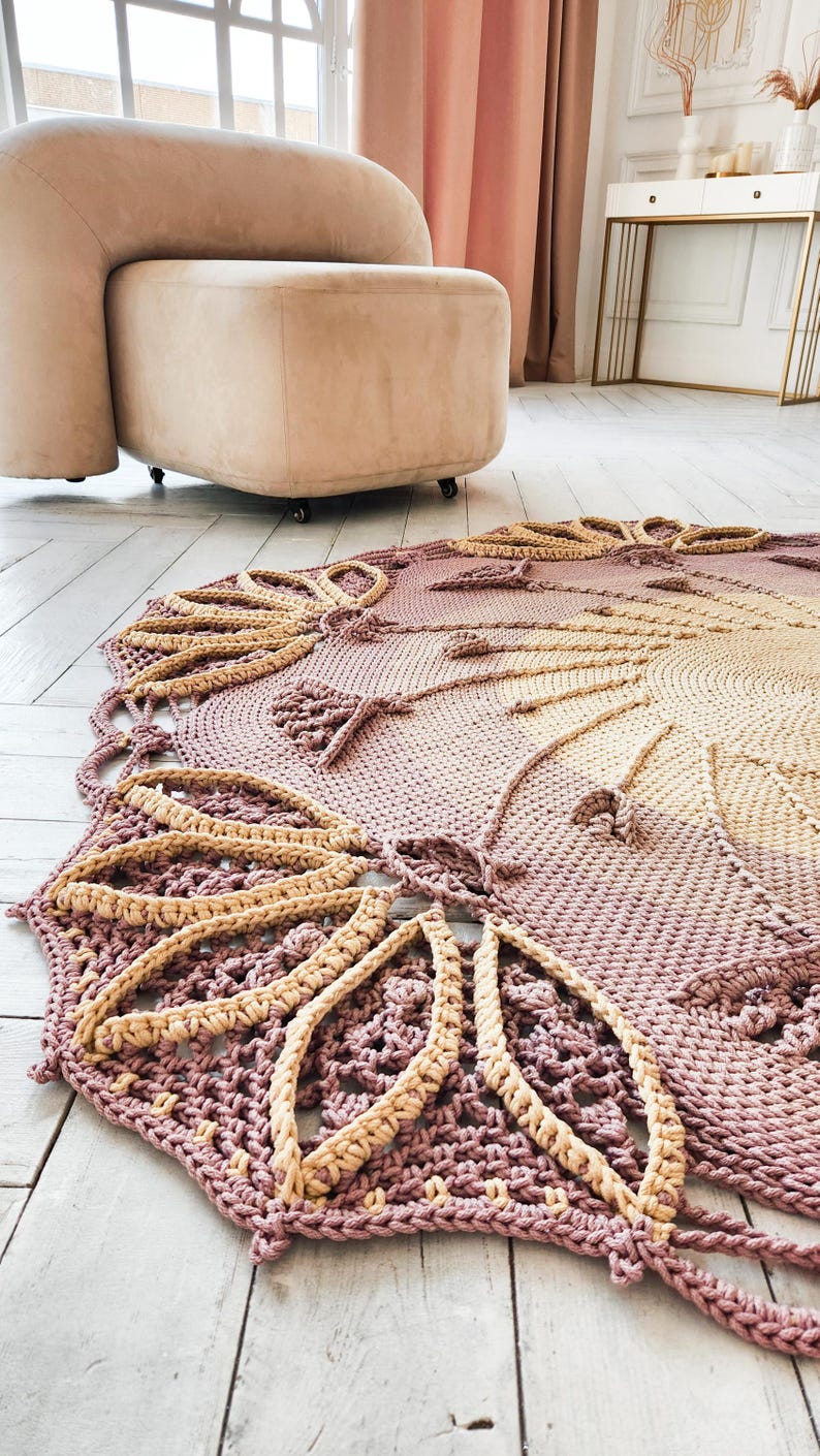 Crochet Rug Text Description of Each Row in English, Video Tutorial ...