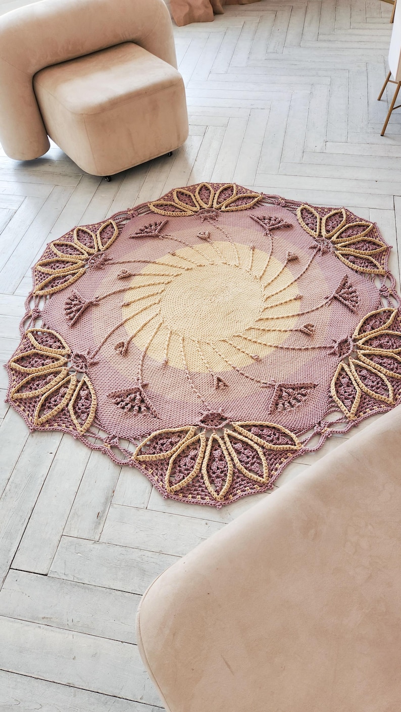 Crochet Rug Text Description of Each Row in English, Video Tutorial ...