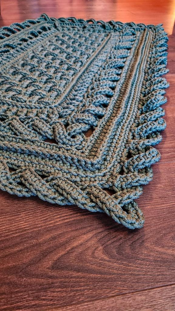 Pattern Rug From Cord or T-shirt Yarn, Crochet Rug Pattern, Crochet ...