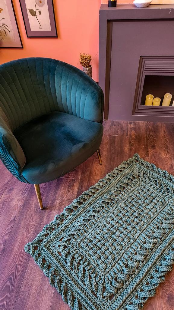 Pattern Rug From Cord or T-shirt Yarn, Crochet Rug Pattern, Crochet ...