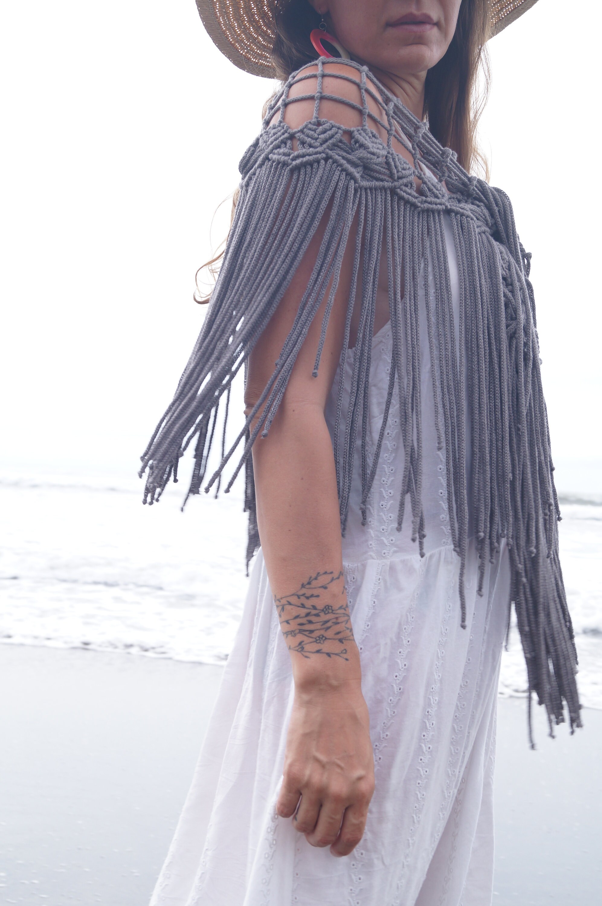 Macrame Shawl Text Description With Video Tutorial in English. Triangle ...