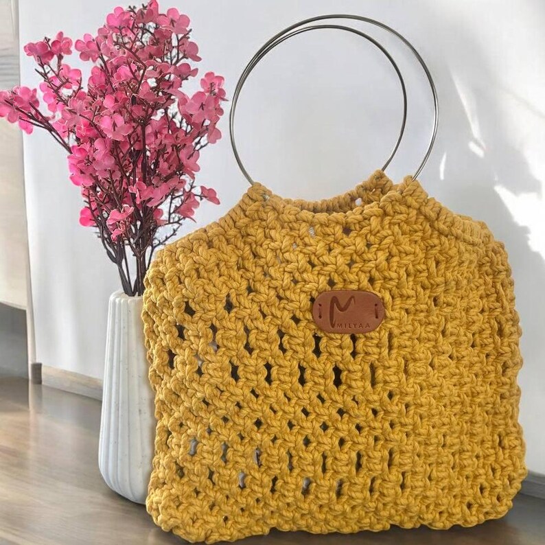 Handmade Macramé Handheld Bag - Bohemian Mustard Yellow Purse - Etsy