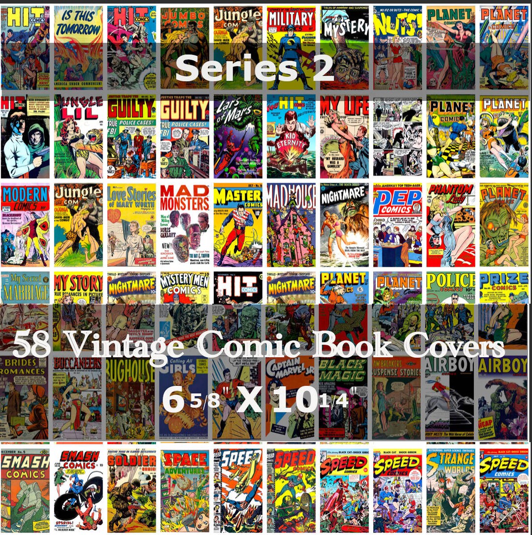 AA2 58 Vintage Comic Book Covers Standard Comic Book Size - Etsy