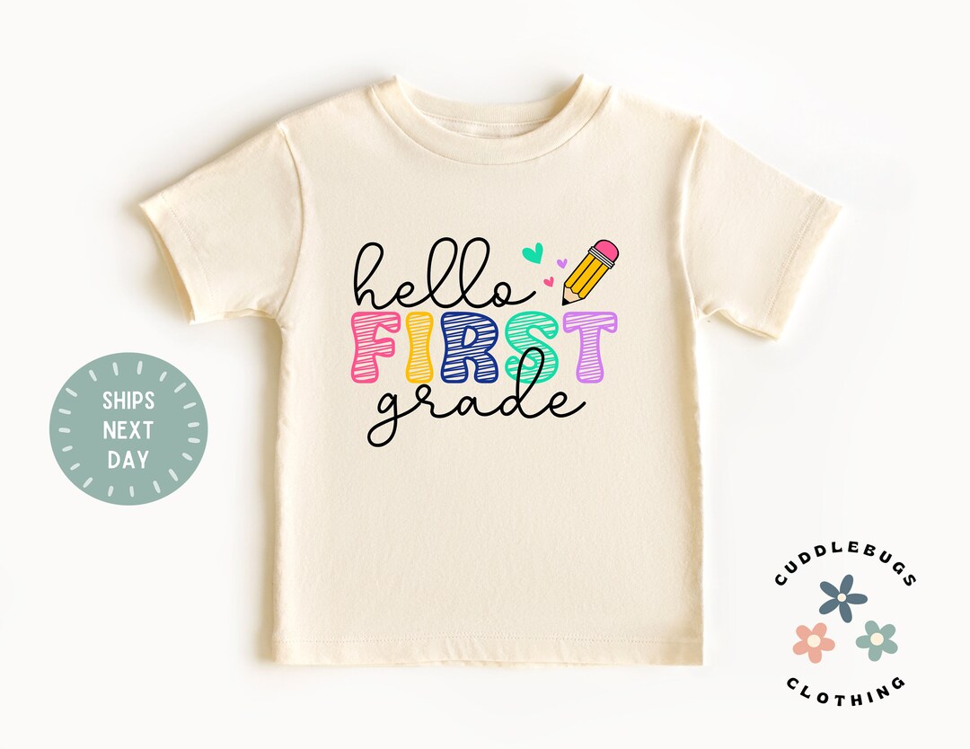First Grade Shirt - Hello 1st Grade Girls Tee - Back to School Girls ...
