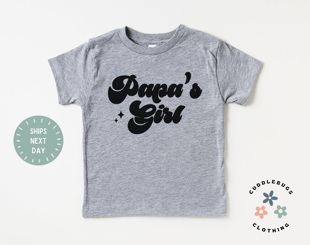 Papa's Girl Kids Tee - Retro Papa's Girl Shirt - Father's Day Gift for ...
