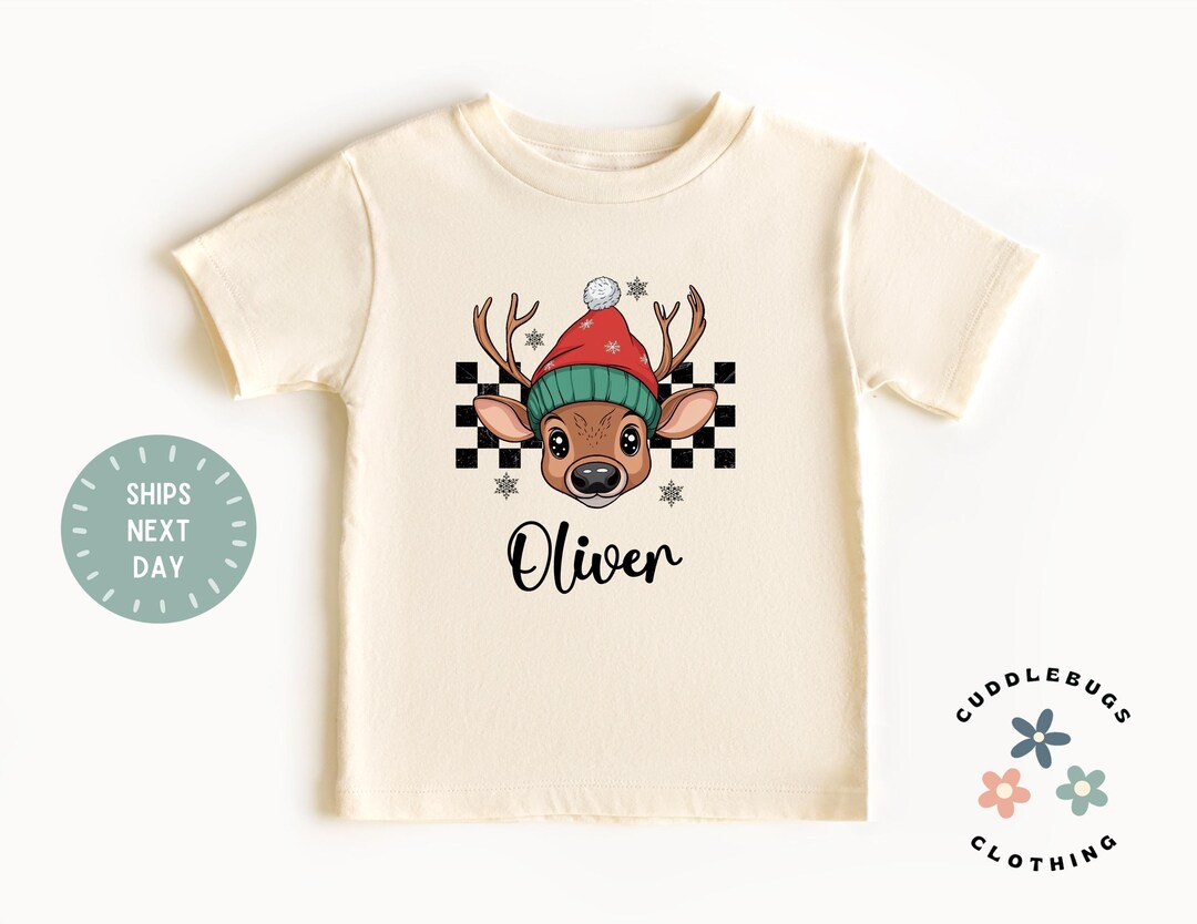 Personalized Boys Christmas Shirt - Boys Reindeer Name Toddler Shirt ...