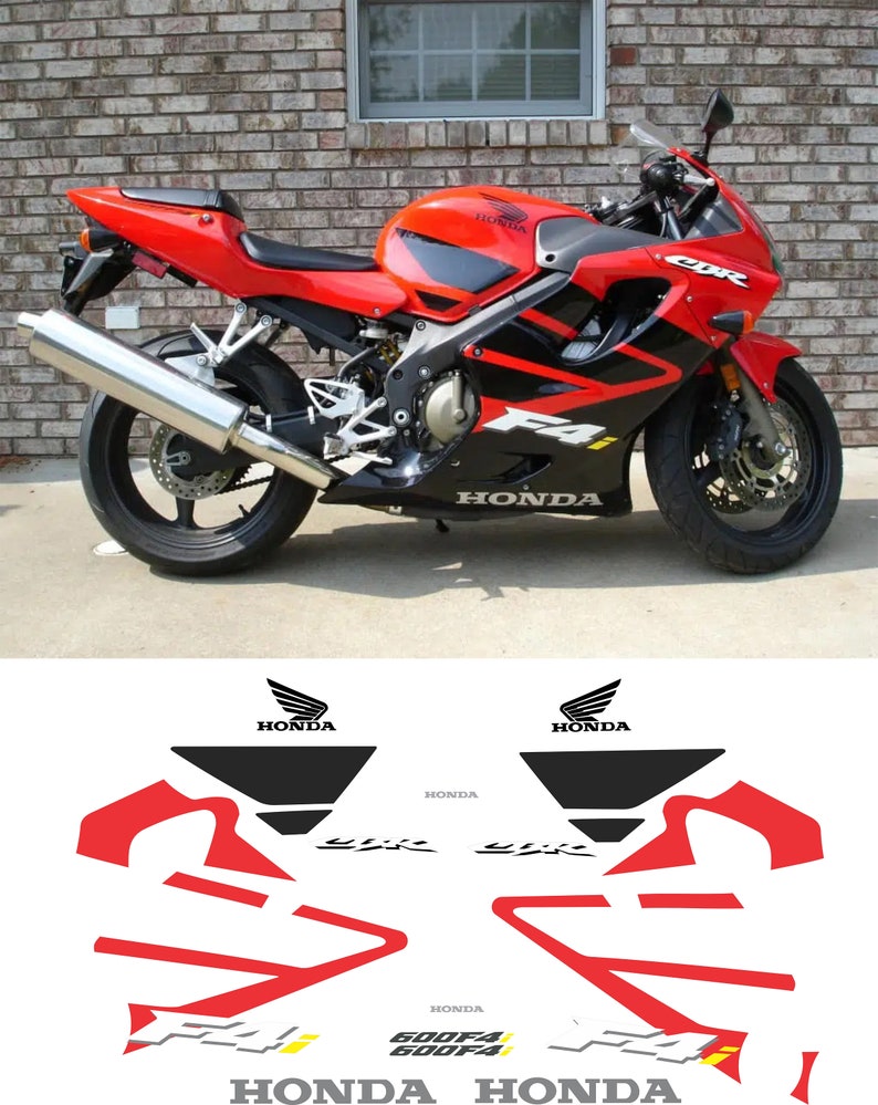 Honda CBR 600 F4i 2001 Decal Stickers Set RED/ BLACK - Etsy