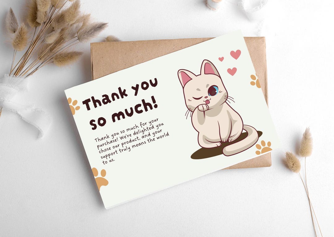 Thank You Card, DIY Marketing Cards Template Design, Thank You for ...