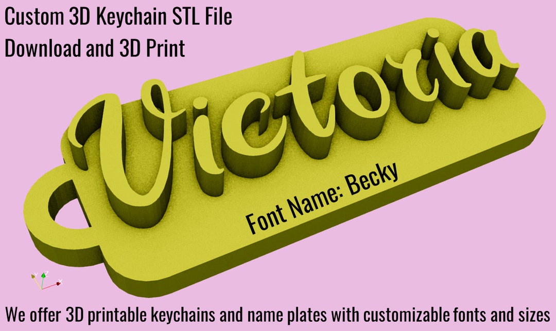 3D Keychain Personalized Keychain Custom Keychain Nametag 3D STL Custom ...