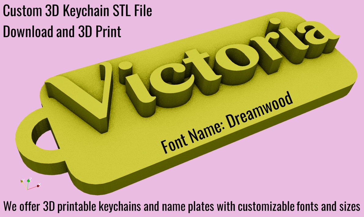 3D Keychain Personalized Keychain Custom Keychain Nametag 3D STL Custom ...