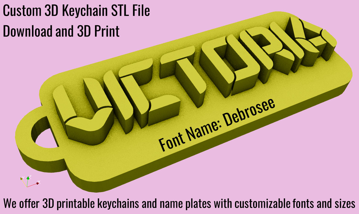 3D Keychain Personalized Keychain Custom Keychain Nametag 3D STL Custom ...