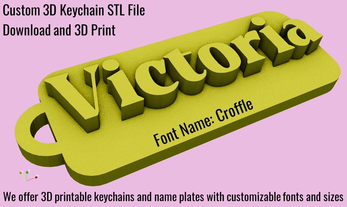 3D Keychain Personalized Keychain Custom Keychain Nametag 3D STL Custom ...