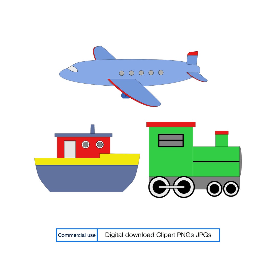 Transport Clipart, Train, Boat, Plane, Digital Art, PNG Clipart ...