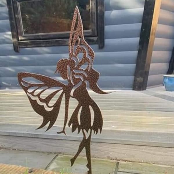 Gonk / Gnome Metal Garden Stake With a Butterfly Made From 2mm Steel ...