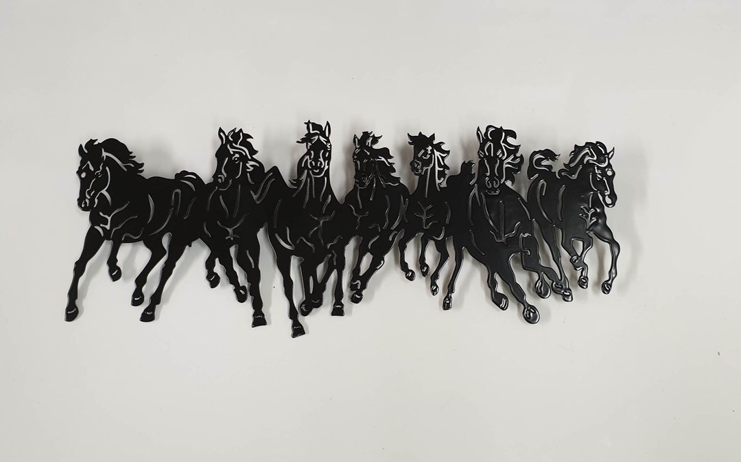Galloping Horses Metal Wall Art Sign Made From 2mm Steel & Powder ...