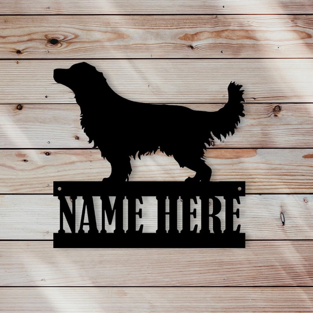 Golden Retriever Metal Wall Art House Sign, Dog Silhouette, Ideal Gift ...