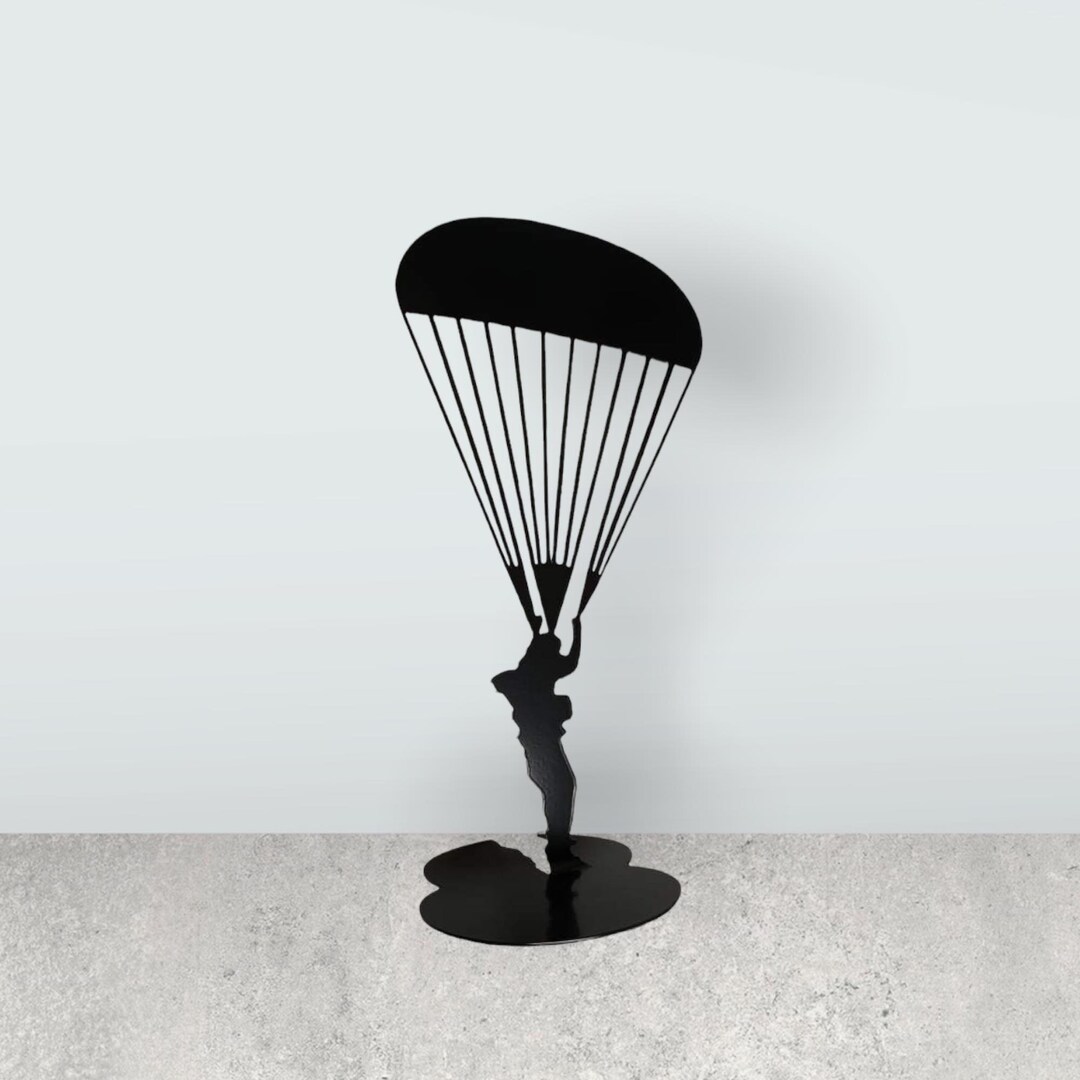 Metal Airbourne Forces Para Silhouette on a Poppy Base Made From 2mm ...