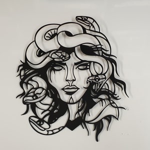 Medusa Metal Wall Art Sign Made From 2mm Steel & Powder Coated, Snake ...