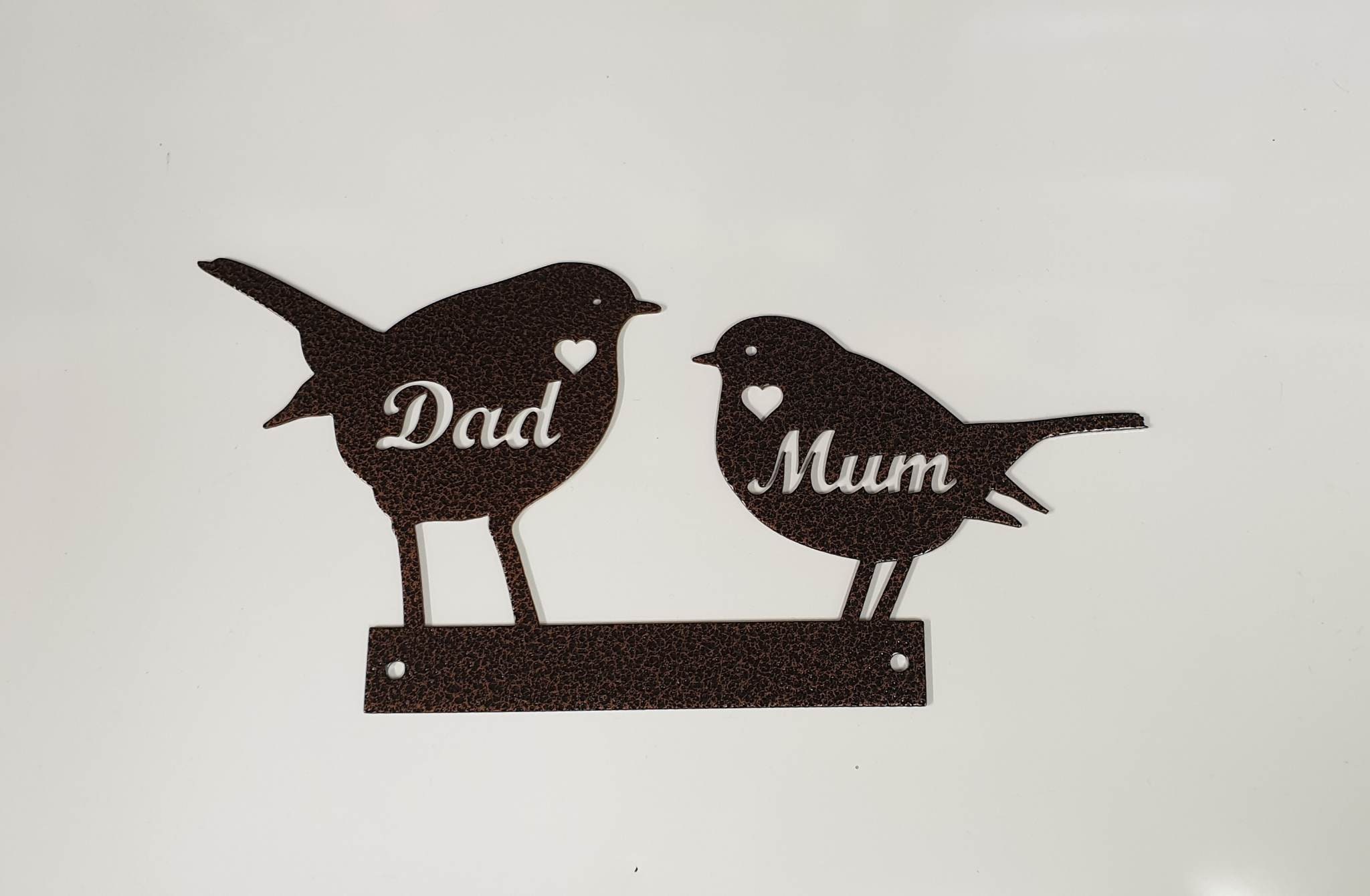 Robin Metal Fence Topper With Dad & Mum Wording, Garden Decoration ...