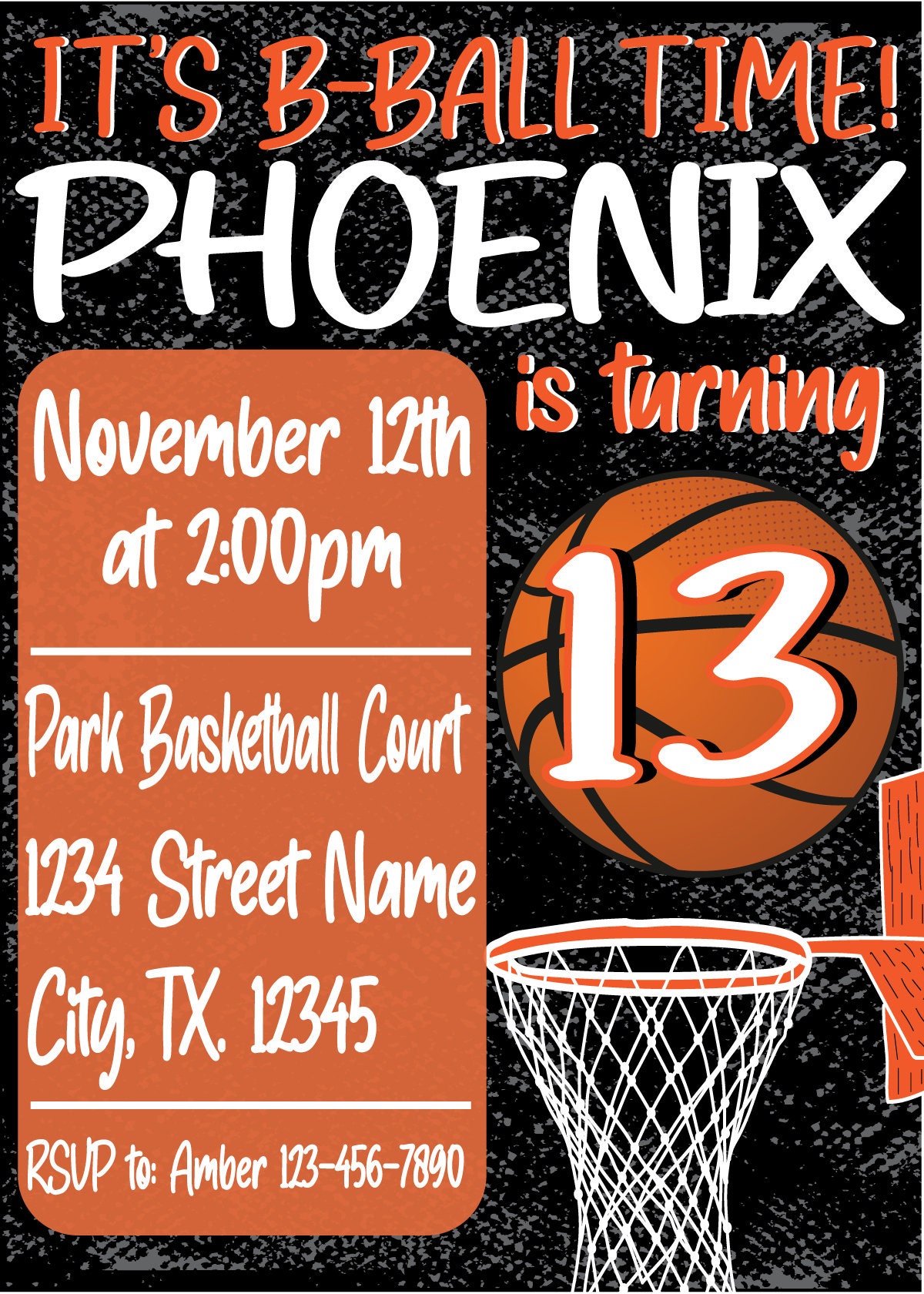 Basketball Party Invite | Basketball Invitation | Basketball Party ...