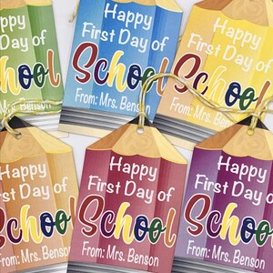 First Day of School Gift Tags | Back to School Gift Tags | Gift Tags ...