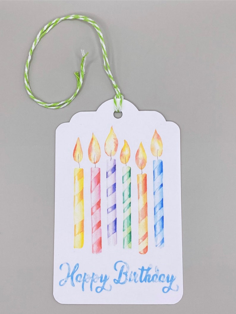 Happy Birthday Gift Tags | Birthday Gift Tags | Candle Gift Tags ...