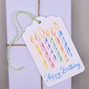 Happy Birthday Gift Tags | Birthday Gift Tags | Candle Gift Tags ...