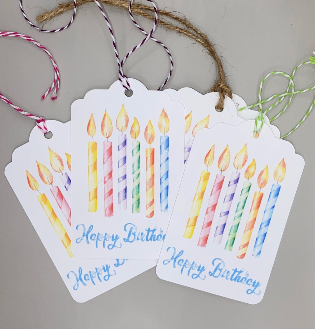 Happy Birthday Gift Tags | Birthday Gift Tags | Candle Gift Tags ...