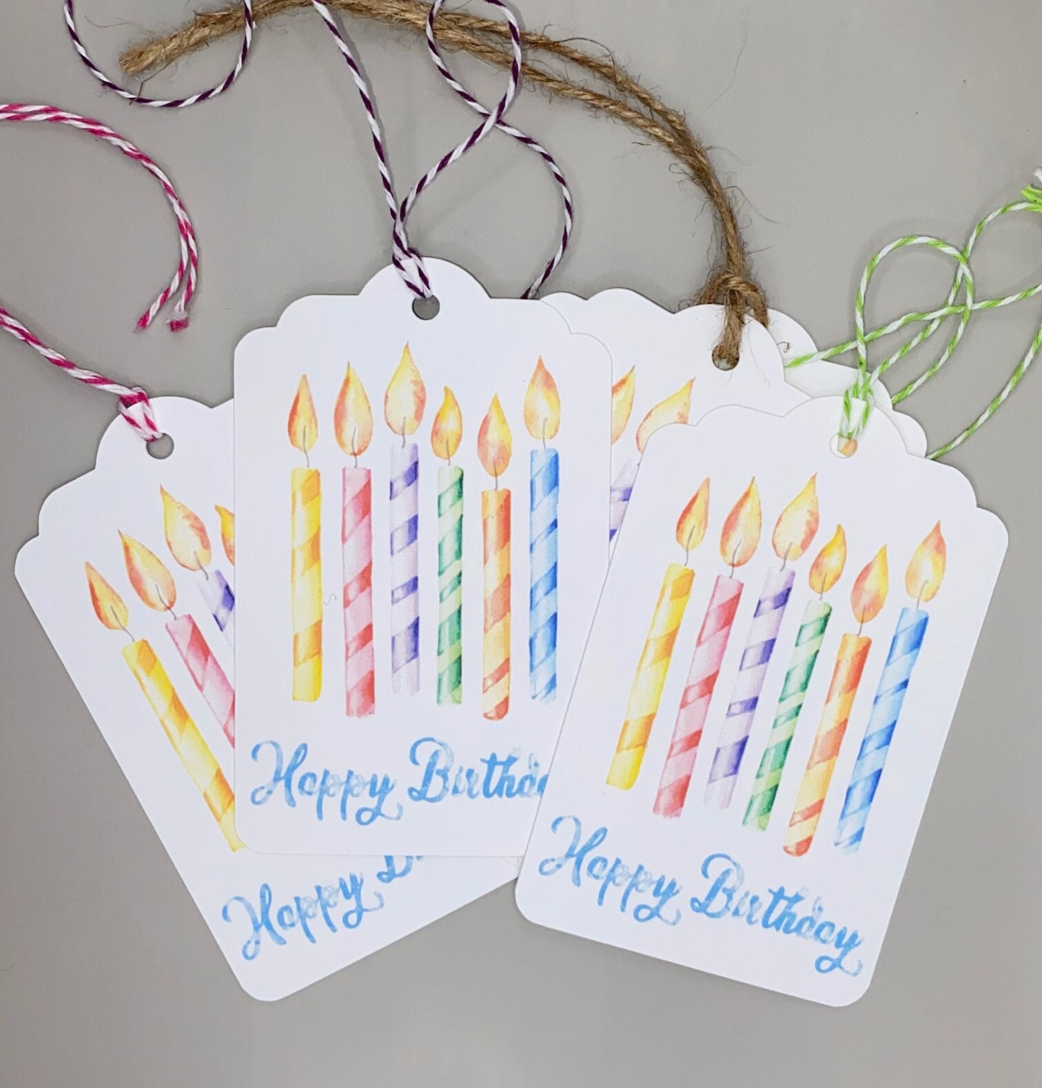 Happy Birthday Gift Tags | Birthday Gift Tags | Candle Gift Tags ...