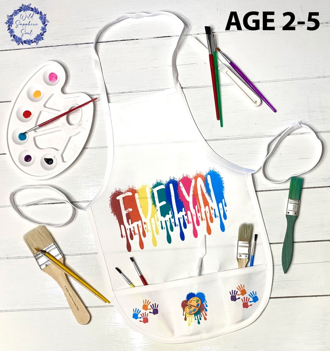 Personalized Art Party Apron | Paint Apron | Child Apron | Birthday ...