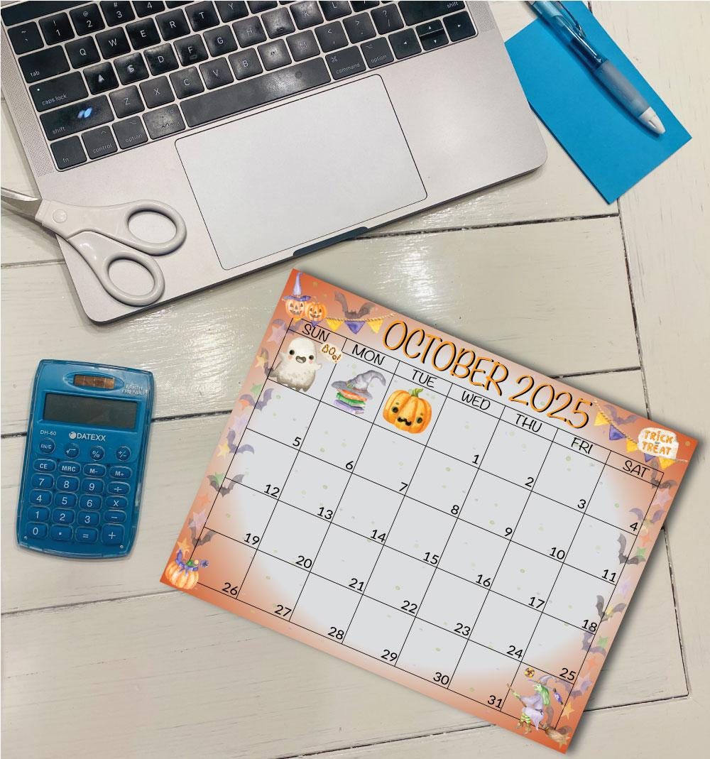 Editable October 2025 Calendar | Digital Calendar | Printable Calendar ...