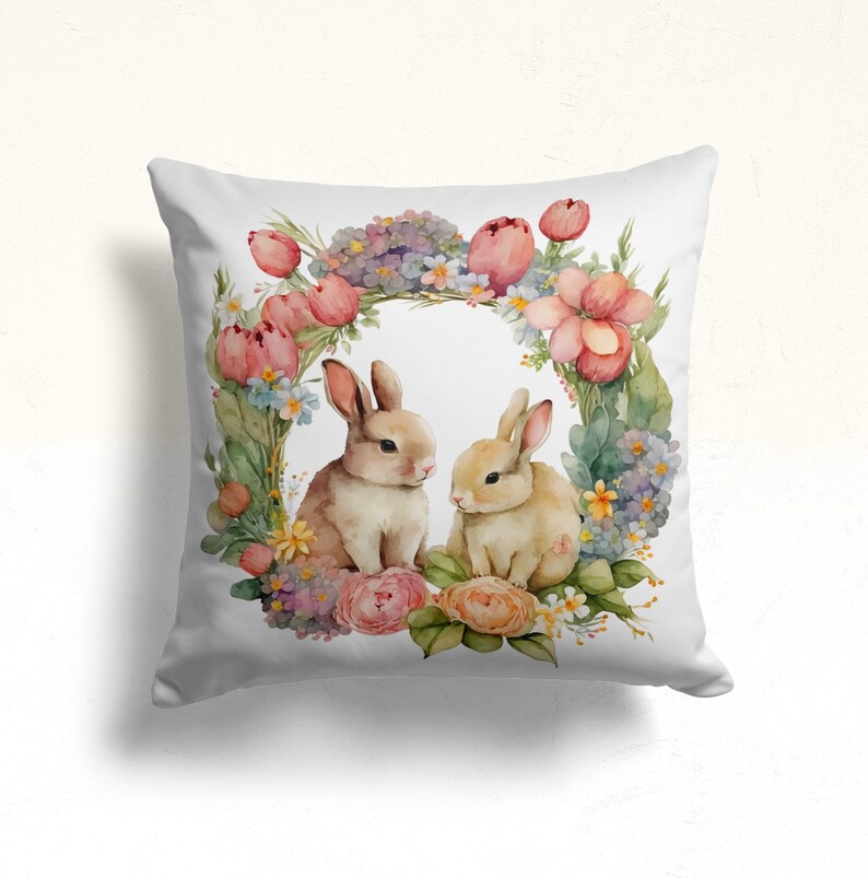 Easter Bunny Pillow Cover, Easter Egg Pillowcase, Easter Pillow Cover ...