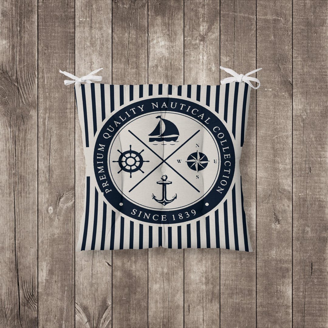 Sailing Ship Cushion,nautical Chair Cushion,sea Themed Cushion,nautical ...
