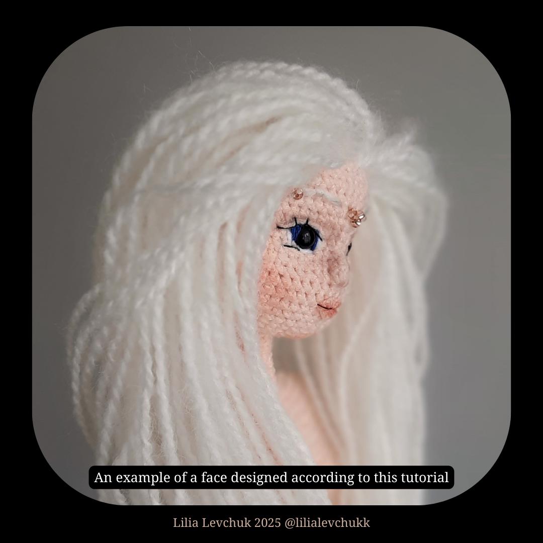 Tutorial FACE DESIGN of the Crochet Doll, Eye Embroidery, Amigurumi ...