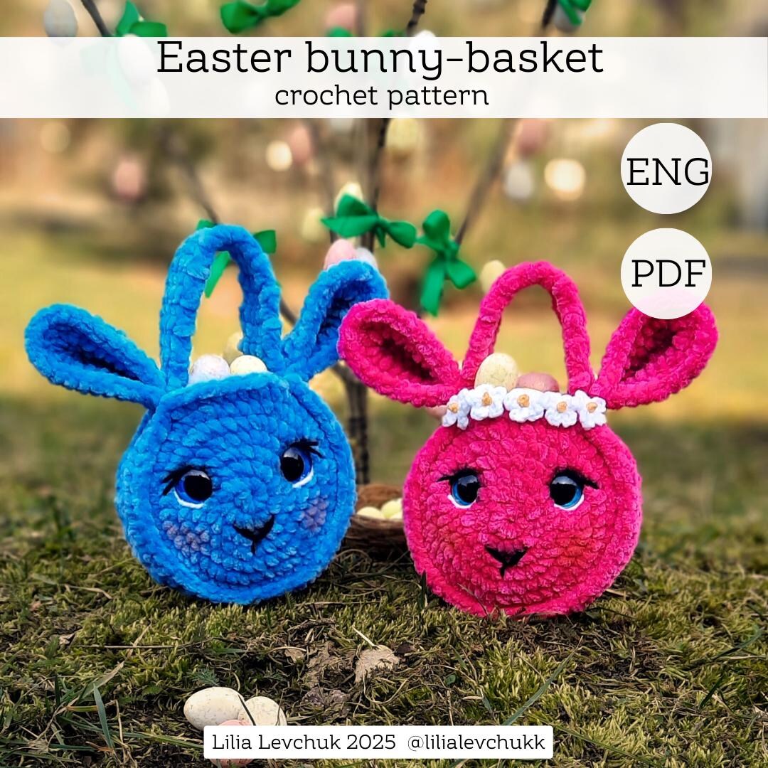 Easter Bunny-basket Crochet Pattern, Ester Basket Stuffers, Amigurumi ...