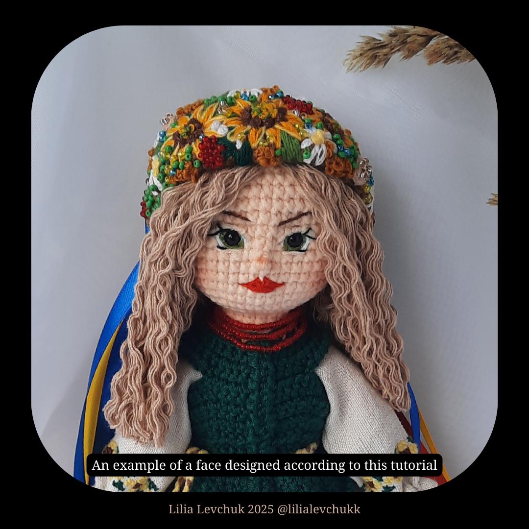 Tutorial FACE DESIGN of the Crochet Doll, Eye Embroidery, Amigurumi ...