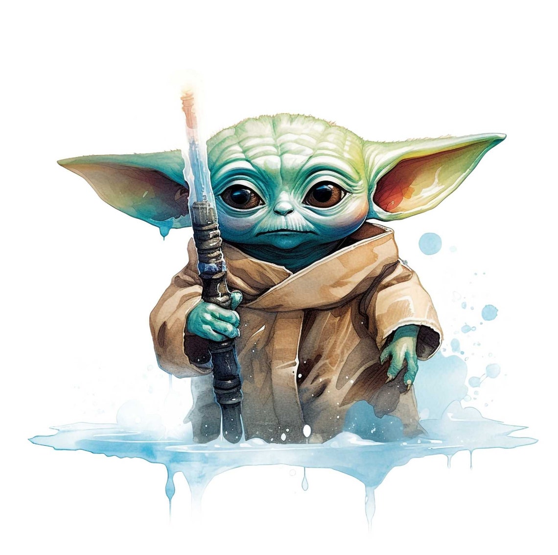 6 Baby Yoda Clipart, Baby Yoda Poster, Baby Yoda Print, Baby Yoda ...