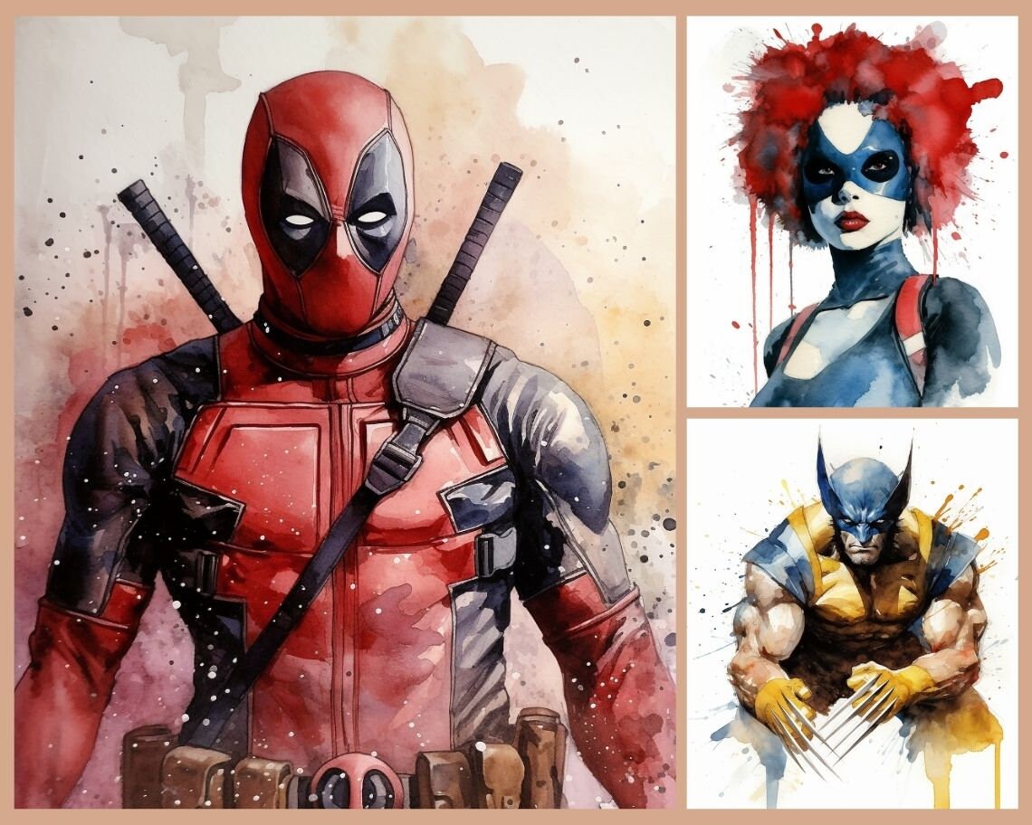 5 Deadpool Watercolor Png Deadpool Clipart Deadpool Poster - Etsy