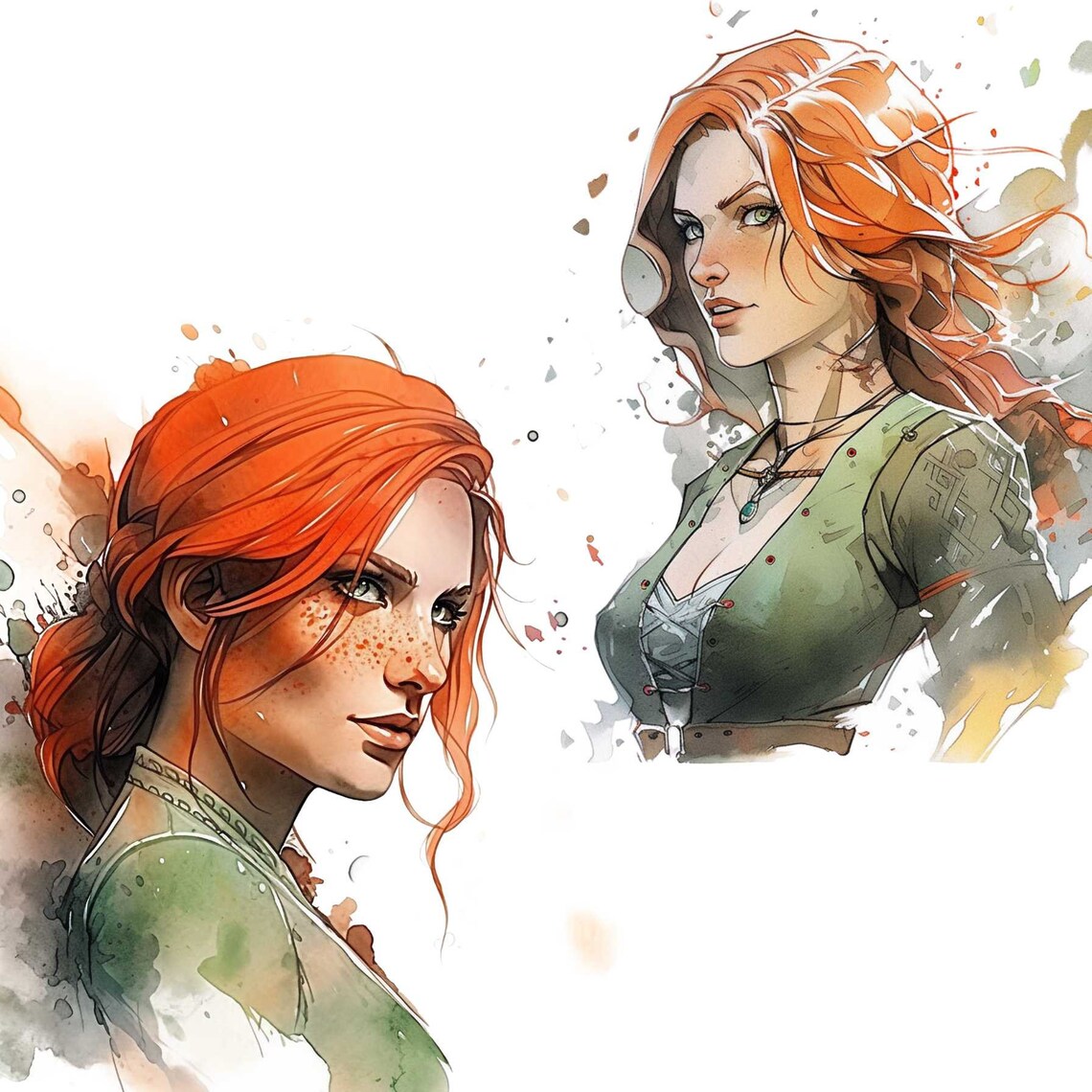 Witcher Triss Poster, Geralt of Rivia Clipart, Geralt Clip Art, Witcher ...