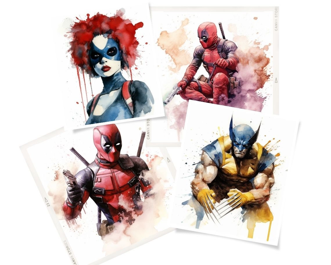 5 Deadpool Watercolor Png Deadpool Clipart Deadpool Poster - Etsy