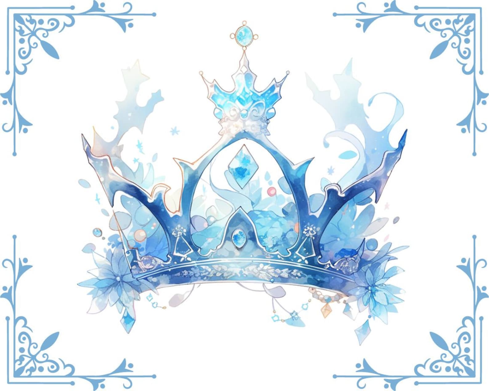 Mermaid Crown and Princess Crown Clipart, Mermaid Tiara, Ocean Themed ...