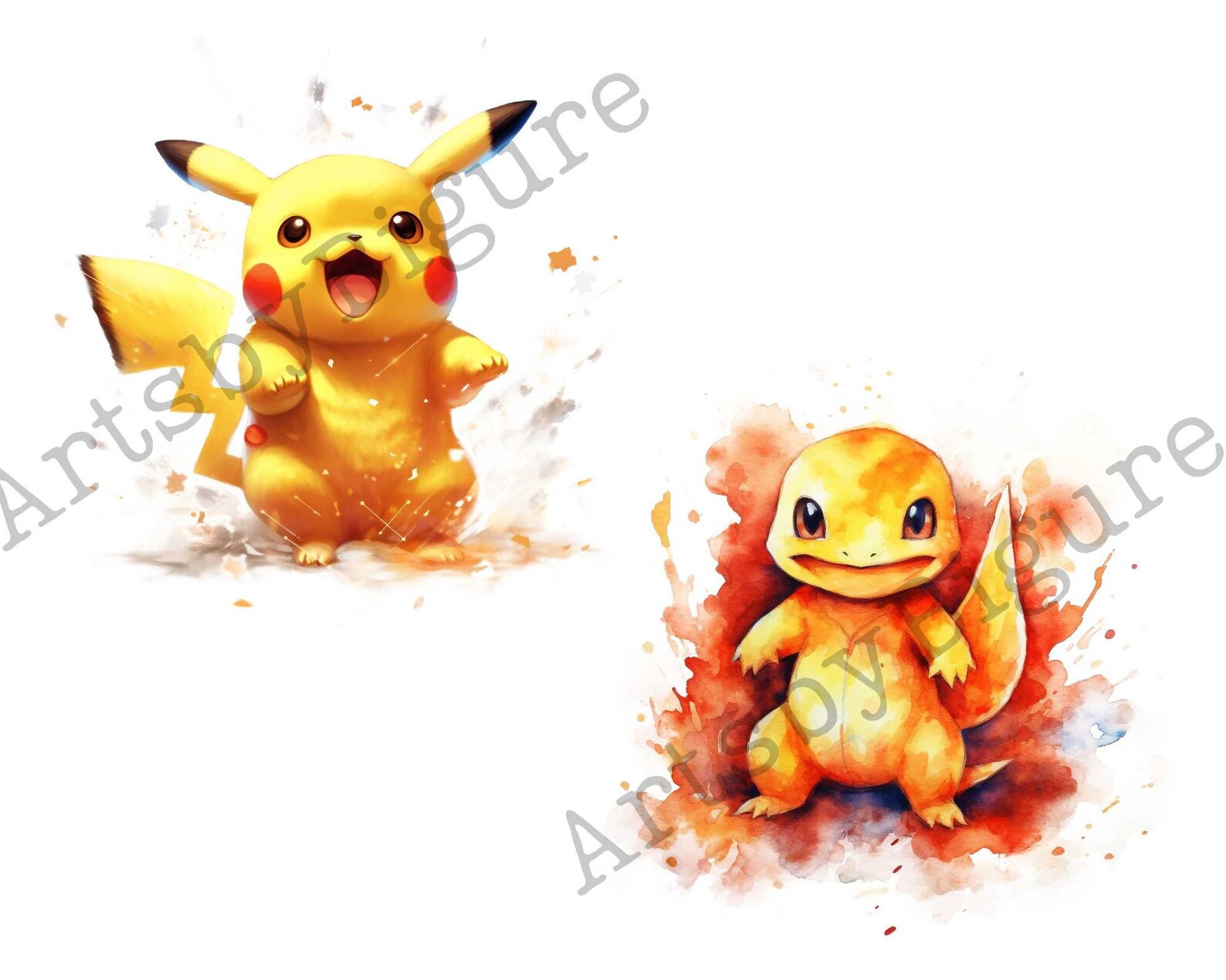 Pokemon Digital Art Instant Download, Pokemon Poster, Pokemon Gift ...