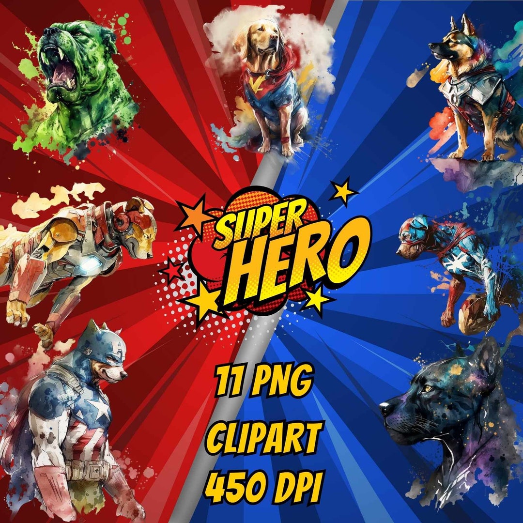 Avengers Dog Edition Clipart, Superhero Clipart, Spiderman Clipart ...