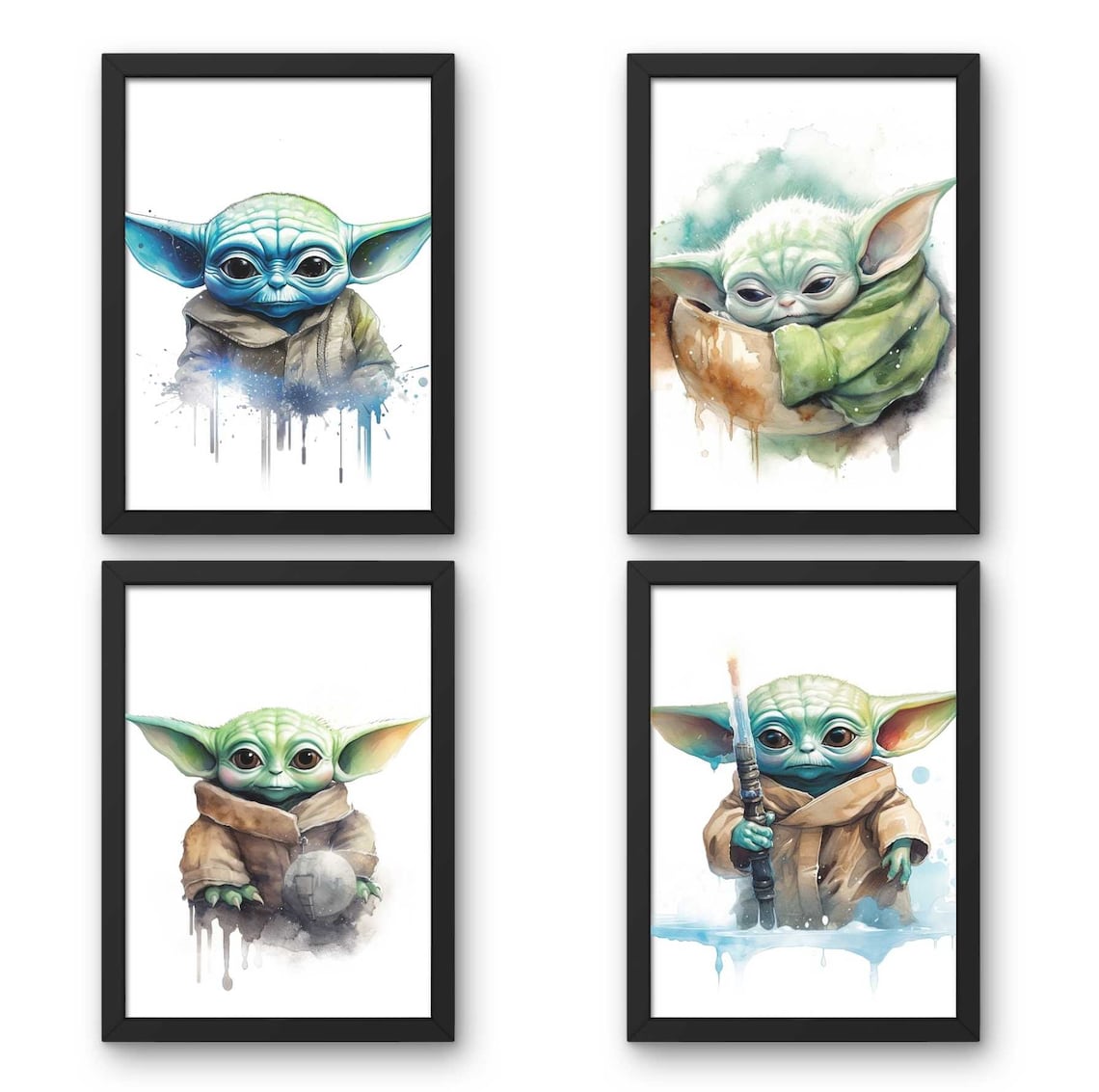 6 Baby Yoda Clipart, Baby Yoda Poster, Baby Yoda Print, Baby Yoda ...